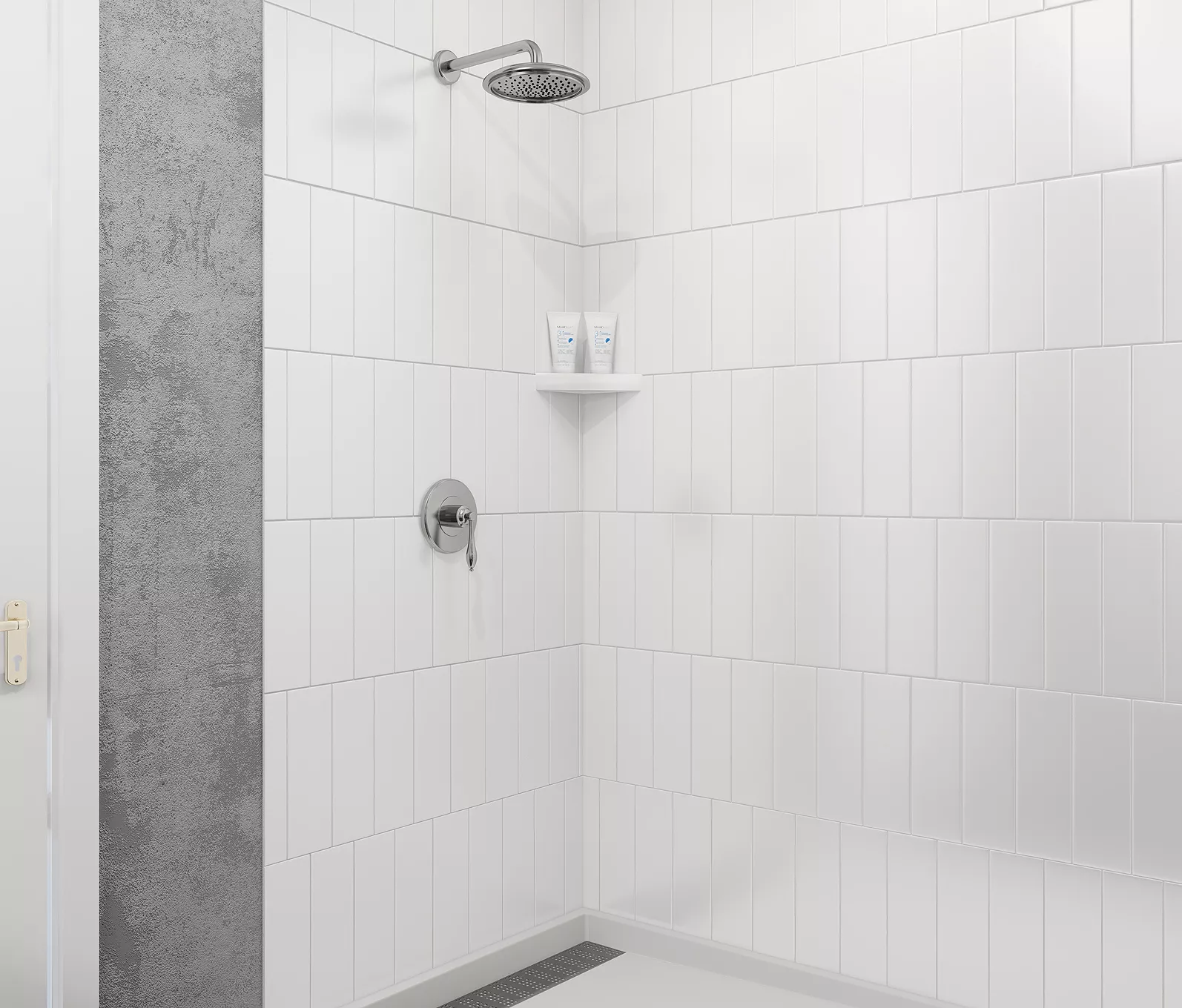 TS-CS: 4x12 Vertical Contemporary Shower Wall Panel | Mincey Marble
