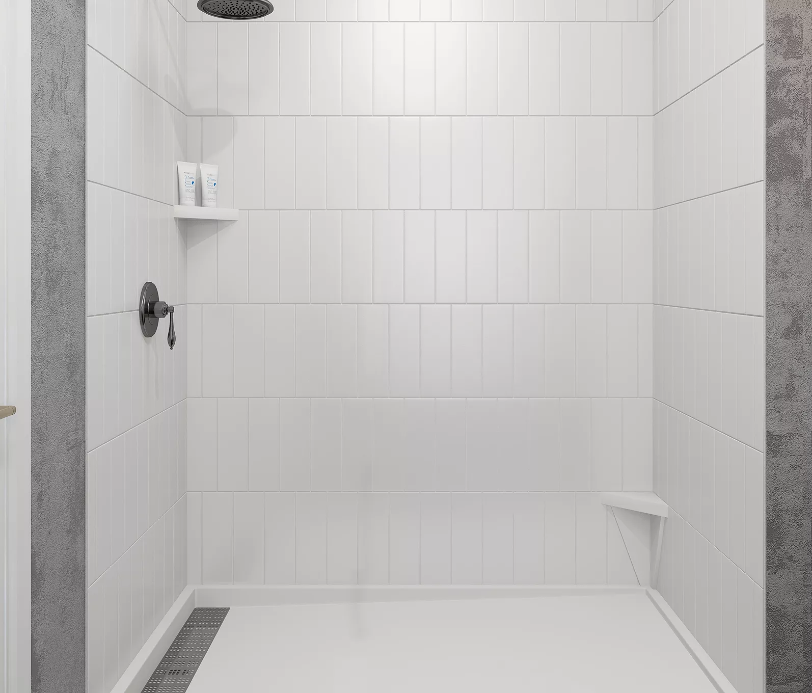 TS-CS: 4x12 Vertical Contemporary Shower Wall Panel | Mincey Marble