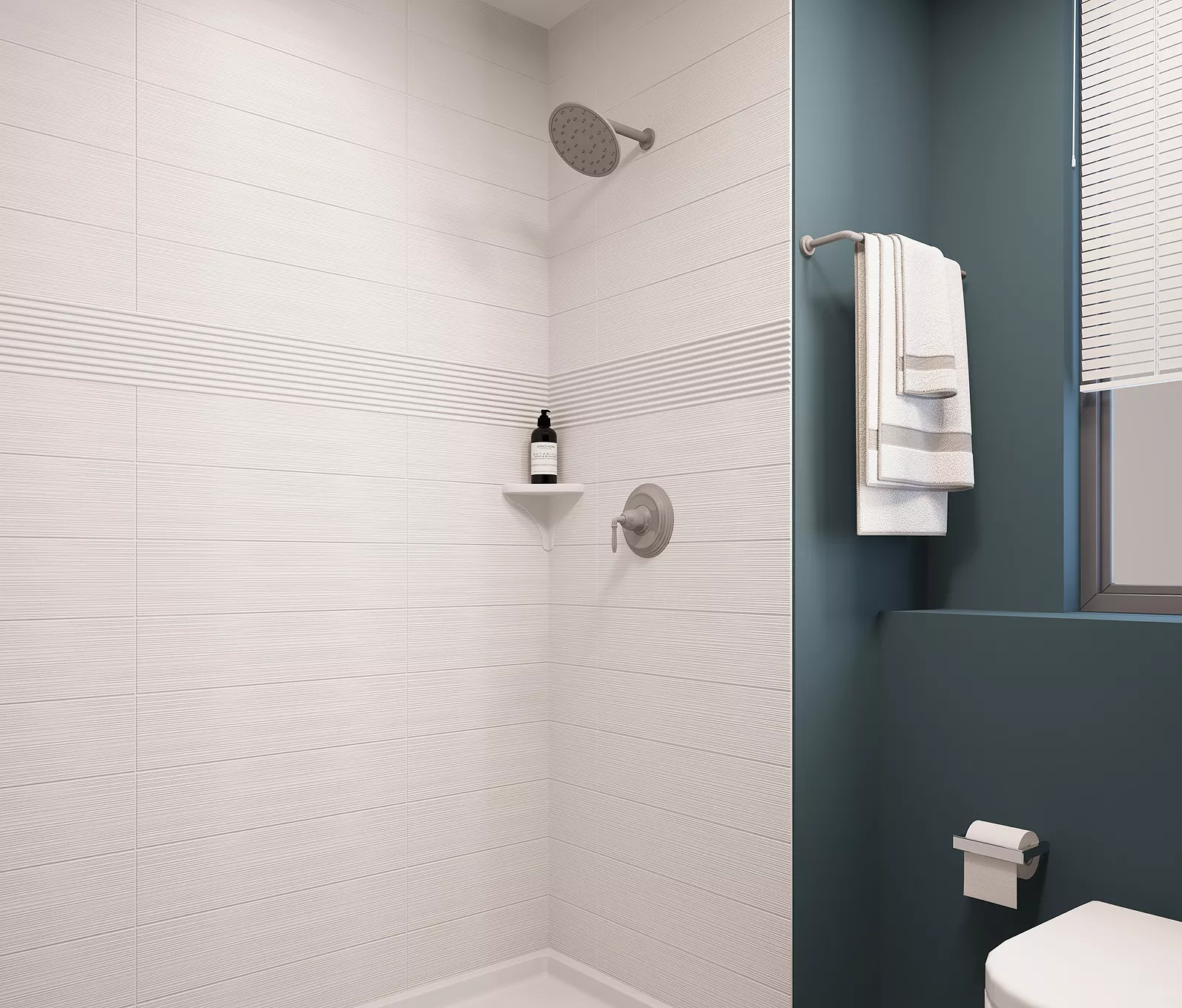 TS-VS: 6x24 Stacked Linear Shower Wall Panel System | Mincey Marble