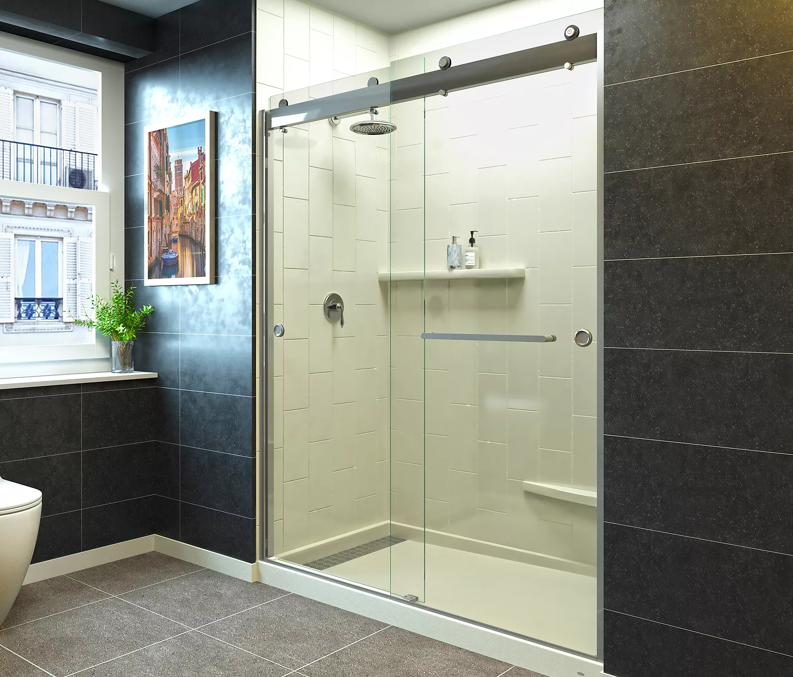 Madison Bypass Barn Shower Door | MADBP | Mincey Marble