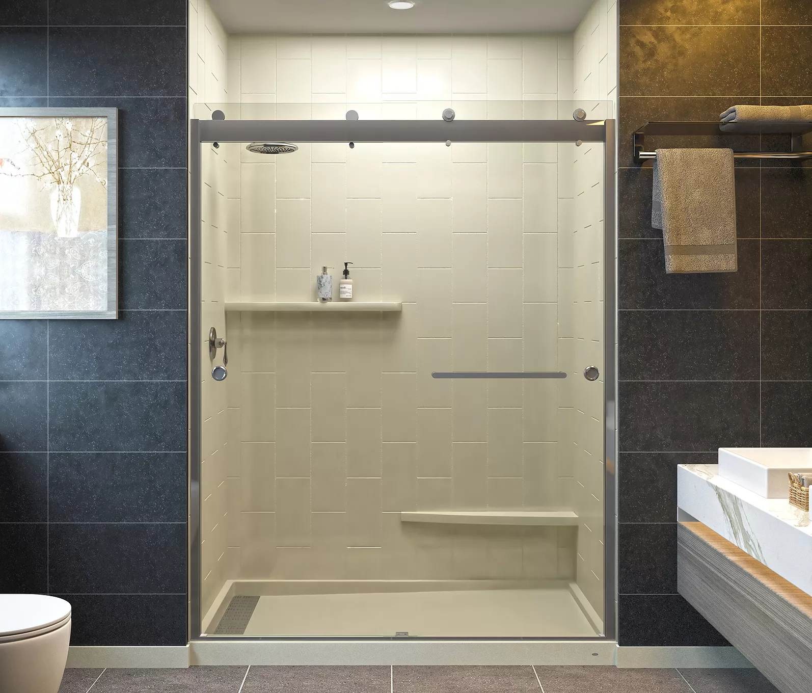 Madison Bypass Barn Shower Door | MADBP | Mincey Marble