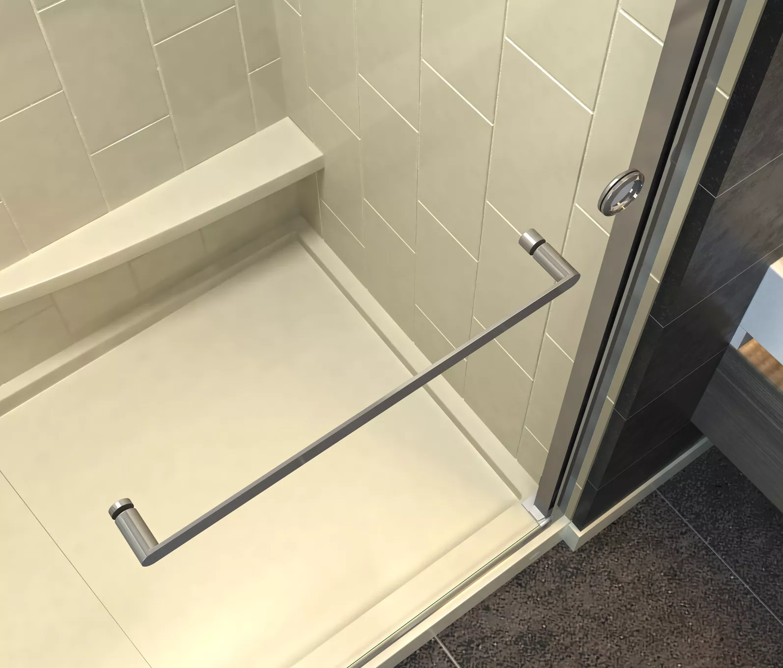 Madison Bypass Barn Shower Door | MADBP | Mincey Marble