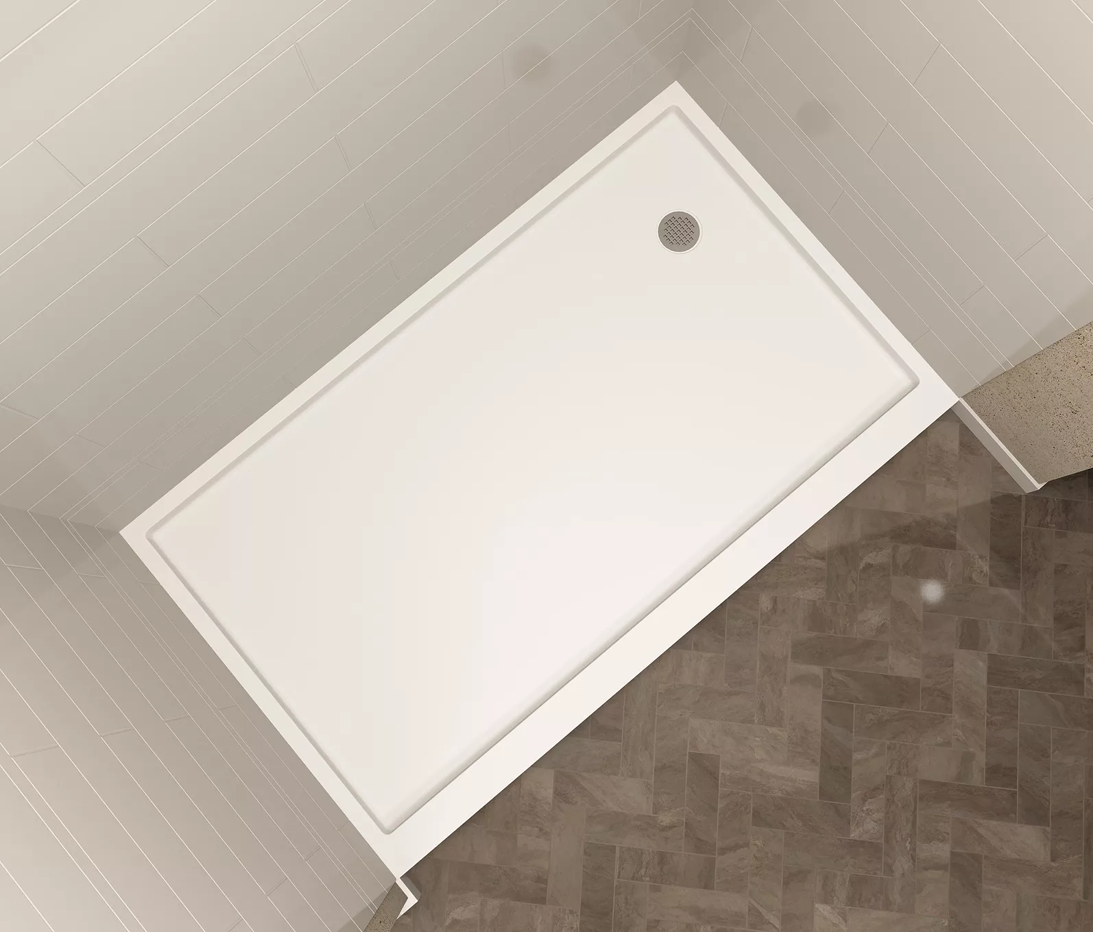 Dream Bathroom With SP-36 60 Commercial Shower Pan with Corner Drain ...