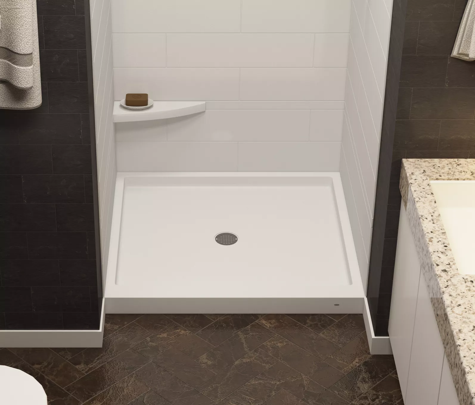 Made to Order SP-38.5 38.5 Center Drain Shower Pan | Mincey Marble