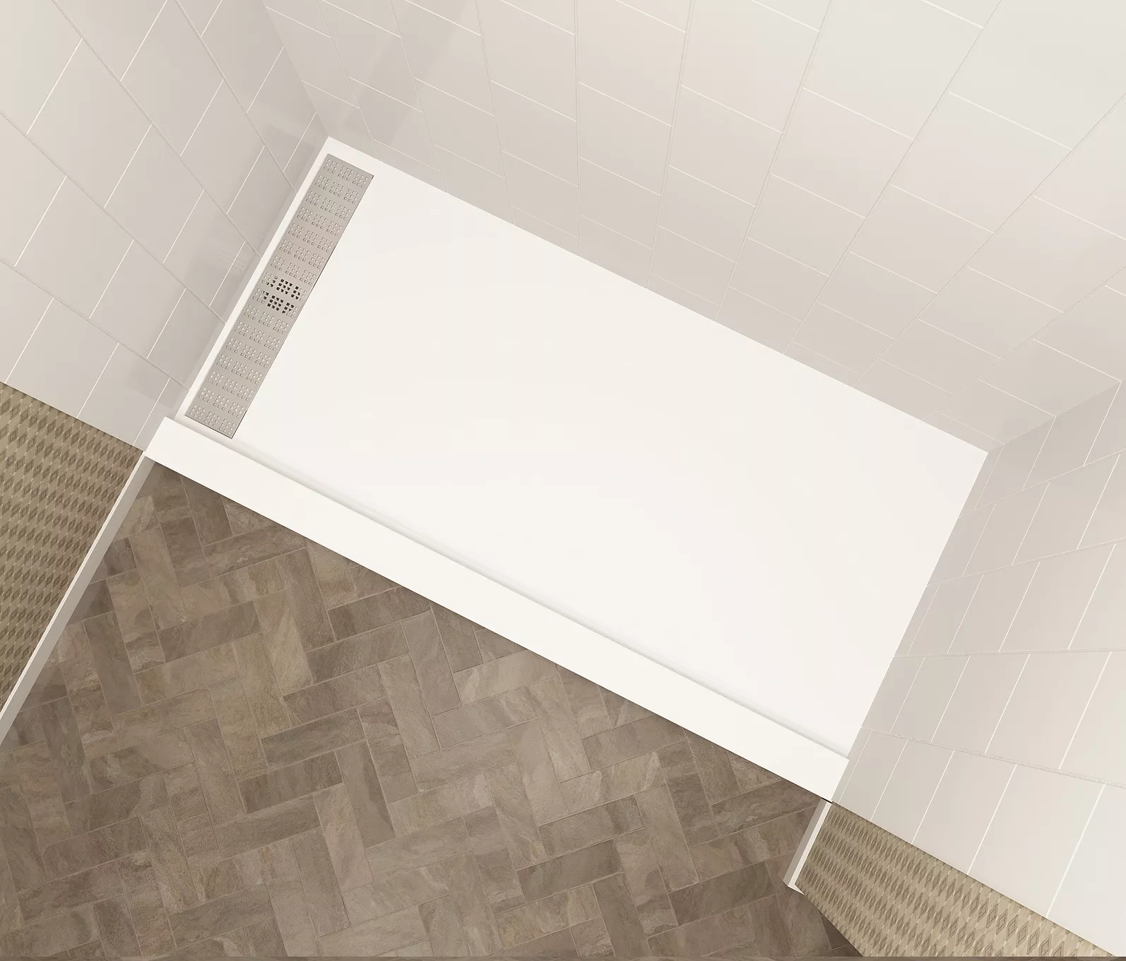 TD-30-ADJ-60: 30 Adjustable Trench Drain Shower Pan | Mincey Marble