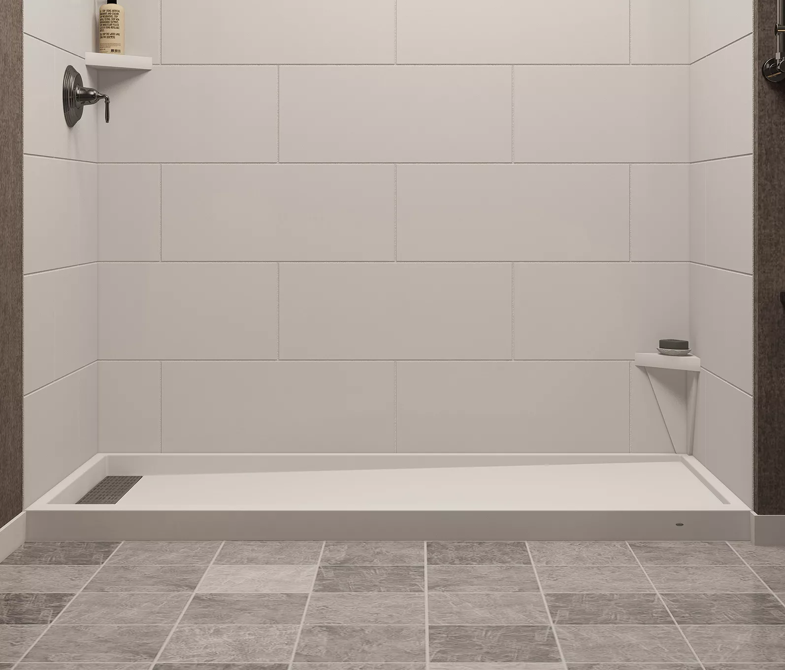 Commercial TD-34 72 Cultured Shower Pan | Mincey Marble