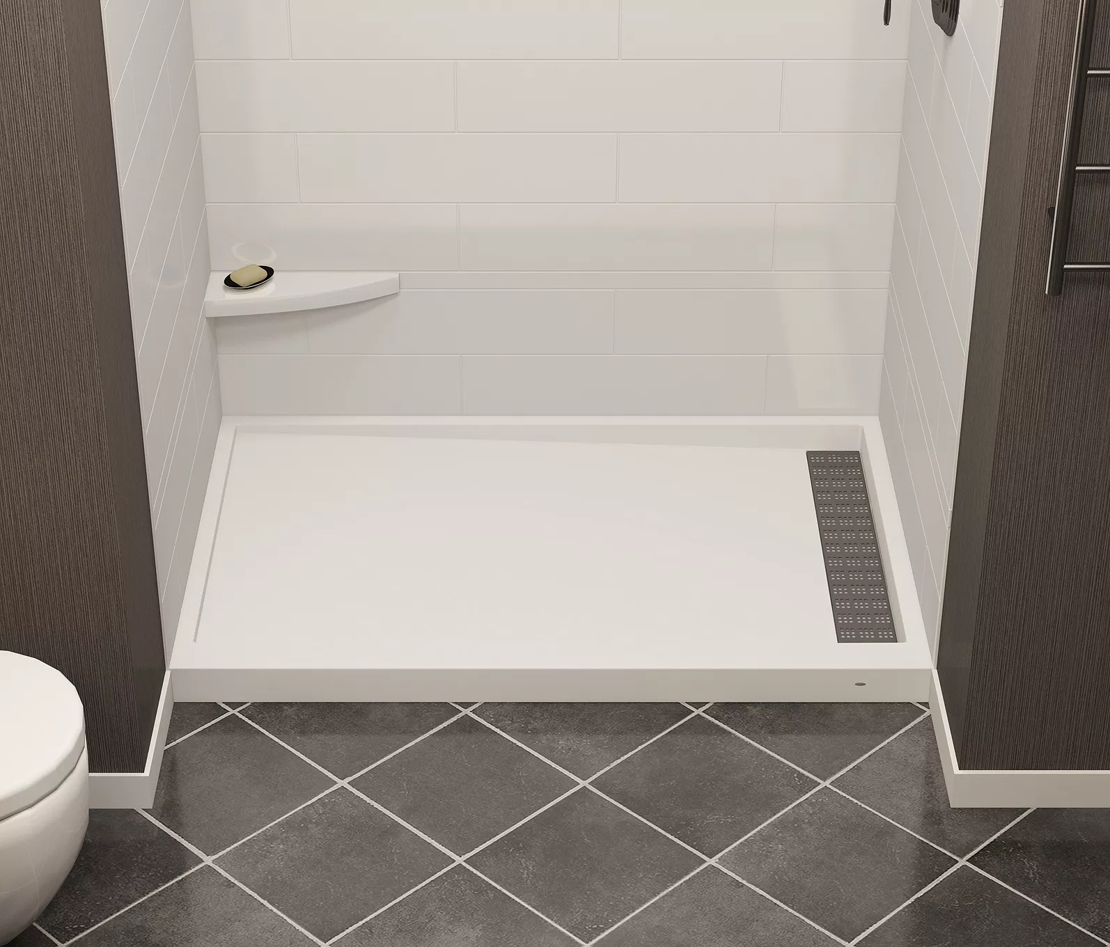 Reversible Trench Drain Shower Pan | Commercial Shower Base TD-R-34 54 ...